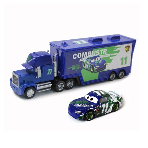 Set of 2 Disney Pixar Cars NO.11 Combustr Mack & Hauler Truck Diecast ...