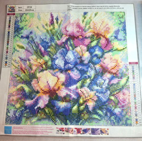 COMPLETED Diamond Art Painting Spring Flowers Sealed Unframed 35x35cm ...