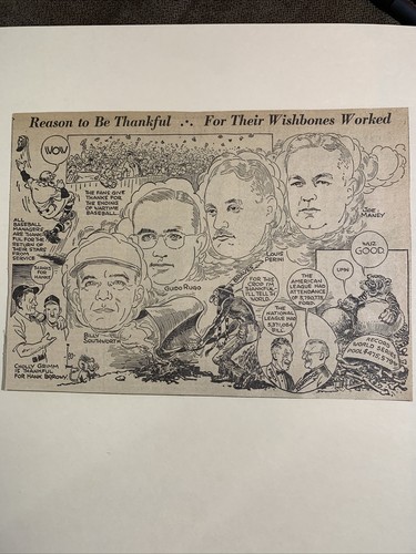 Billy Southworth Charlie Grimm F. Frick 1946 Sporting News Baseball 8X6 ...