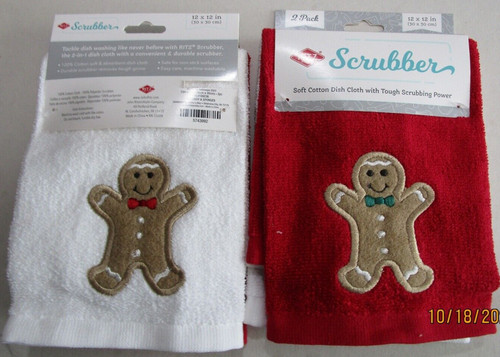 DISH CLOTHS SET OF 2..SOFT DISH CLOTH -TOUGH ..GINGERBREAD | eBay