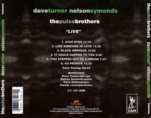 DAVE TURNER & NELSON SYMONDS PULSE BROTHERS NEW CD 68381300621| eBay