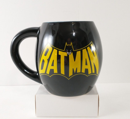 Batman COFFEE CUP 18oz Ceramic Mug With Vintage-Style Logo By Silver ...
