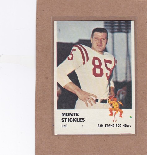 1961 FLEER FOOTBALL MONTE STICKLES ROOKIE #62 49ERS NM/NM+ *A28534 | eBay
