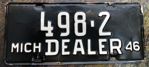 1946 Michigan DEALER License Plate | eBay