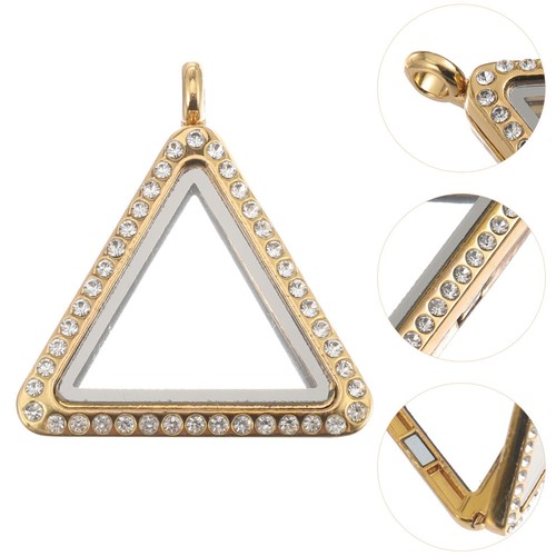 Triangle Open Bezels Pendants Charms Jewelry Openable Locket Case | eBay UK