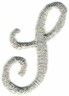 1 1/8" Fancy White Script Cursive Alphabet Letter S Embroidered Patch ...
