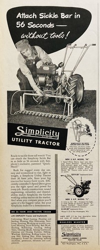 1950 AD.(XH74)~SIMPLICITY MFG. CO. PORT WASHINGTON, WIS. SIMPLICITY ...