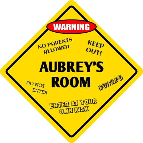 *Aluminum* Aubrey's Room Kids Room Door 12"x12" Metal Novelty Sign | eBay