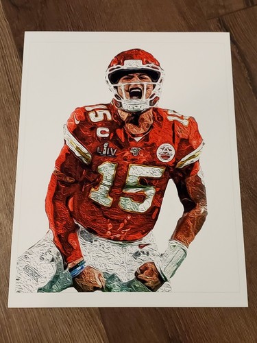 PATRICK MAHOMES Art Print Photo Rare 8 x 10 Poster KANSAS CITY CHIEFS ...
