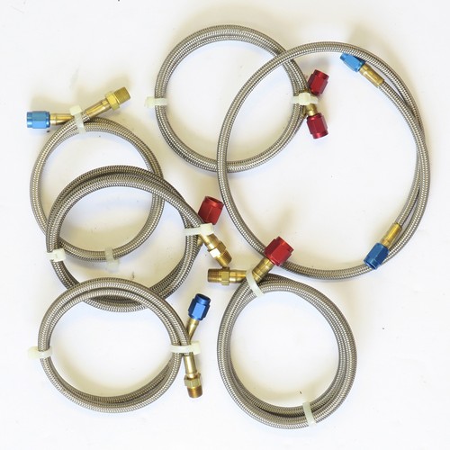 NOS Nitrous Oxide Braided Steel Lines NEW 6 Pcs- 24" #4 N20 #3-thread ...