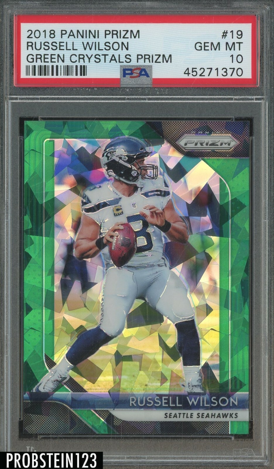Russell Wilson 2018 Prizm #19 Green Crystals /75 Price Guide - Sports ...