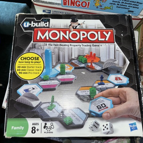 U Build Monopoly Family Board Game Hasbro Grid Complete 8+ Family Game ...