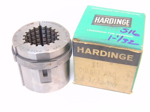 NEW SURPLUS HARDINGE USA S16 x 1-1/32" ROUND SERRATED 3pc COLLET PADS S ...