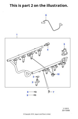 Genuine Jaguar Fuel Injector - 4.2 Litre Supercharged V8 - AJ811177 for ...