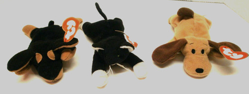 1993 Teenie Beanie Babies Mini Bones Dog , Doby and Zip The Cat | eBay