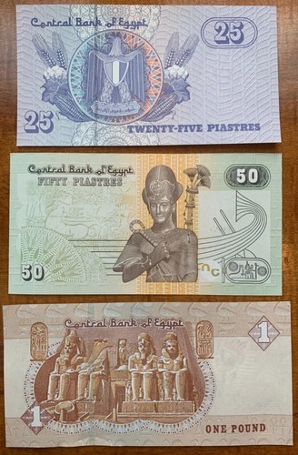 3 Pcs Egyptian Set World Paper Money Egypt Currency Lot Free Shipping ...