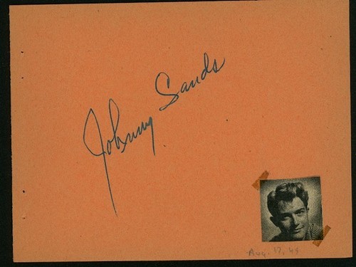 JOHNNY SANDS VINTAGE SIGNED PAGE FROM AUTOGRAPH BOOK | eBay