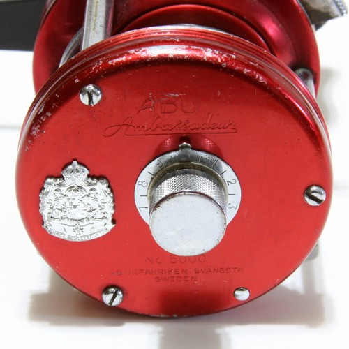 ABU Garcia Reel Ambassadeur NO. 5000 Red Baitcaster Fishing 3 Screws ...