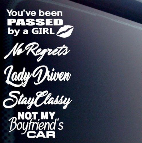 JDM GIRL CAR STICKER DECAL VINYL 5 PACK LOT LADY DRIVEN EURO WOMEN ...