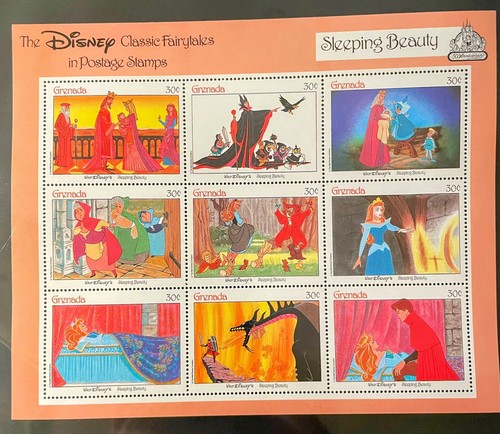 GRENADA DISNEY CLASSIC FAIRYTALES SLEEPING BEAUTY STAMPS SHEET OF 9 MNH ...
