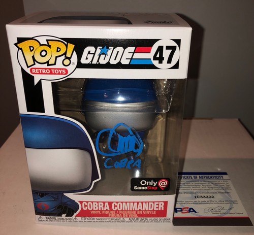 Charlie Adler GI Joe Cobra Commander Actor #47 Signed Funko Pop PSA E1 ...