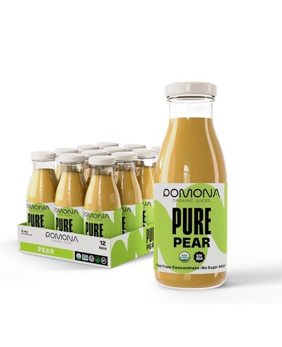 Pomona Organic Pure Pear Juice, Cold Pressed No Sugar Added 12pk 8.4oz ...