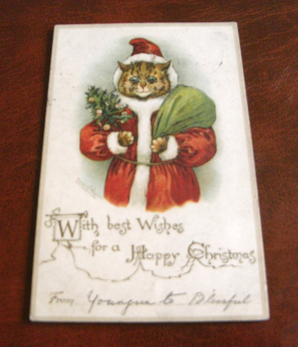 ORIGINAL LOUIS WAIN SIGNED ANTHROPOMORPHIC CAT POSTCARD - SANTA CLAUS ...