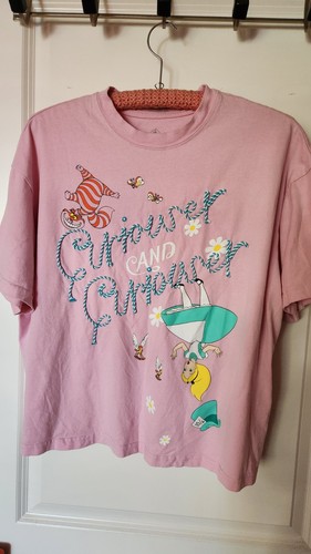 Disney Parks Alice In Wonderland Cheshire Cat Pink Shirt Size XL | eBay