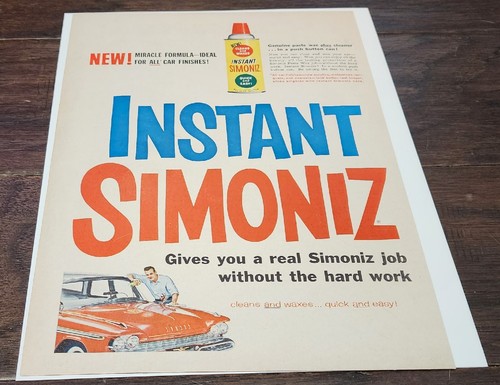 1959 Original Print Ad Instant Simonize with Red 1958 Desoto | eBay