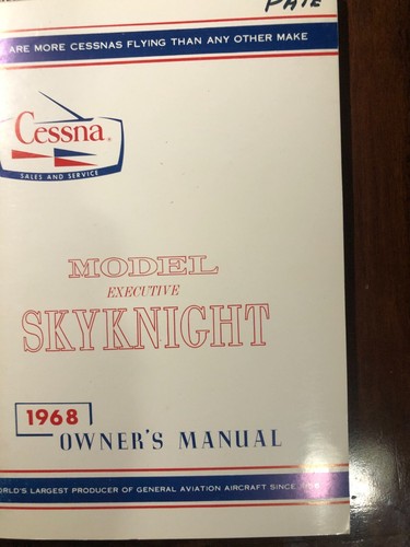 Cessna Owner's Manual 320F Skyknight 1968 | eBay