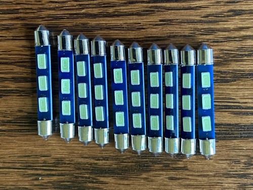 10 New Cool Blue 43mm Festoon Lamp LED Light Bulbs McIntosh MR71 MR73 ...