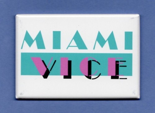 MIAMI VICE TV SHOW LOGO *2X3 FRIDGE MAGNET* CRIME DRAMA CROCKETT TUBBS ...