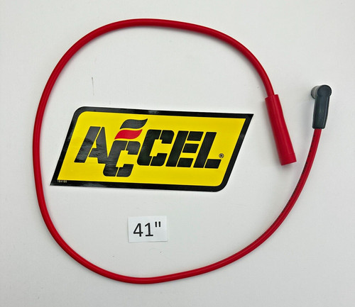41" Single Replacement red ACCEL Spark Plug Wire - HEI/Male Cap 90 ...