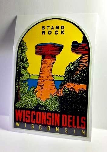 Wisconsin Dells Vintage Style Travel Decal / Vinyl Sticker, Luggage ...