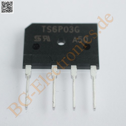 1 x TS6P03G Diode Rectifier Bridge Single 50V 6A 4-Pin TS-6P Taiwan Se ...