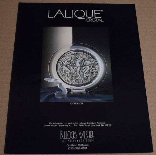 1989 Print Ad Three Graces Cote D'Or Lalique Cristal Bullocks Wilshire ...