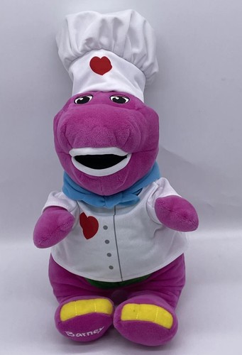 Fisher Price Barney The Dinosaur Plush 12" Chef Coat & Hat Cooking 2017 ...
