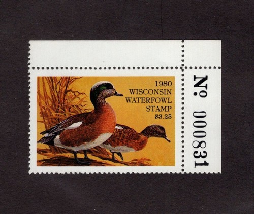 WI3 - Wisconsin State Duck Stamp. Plate Numbered Single. MNH. OG. | eBay