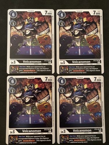 (4x) Digimon TCG Volcanomon BT6-062 U Double Diamond Playset | eBay