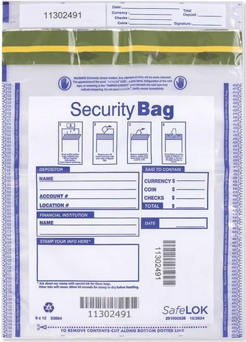 Dual Pocket Deposit Bag, 9 x 12, 100 Bags | eBay