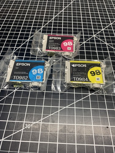 Epson 98 ink cartridges genuine Open Box Lot Of 3 Ink Cartridges All ...