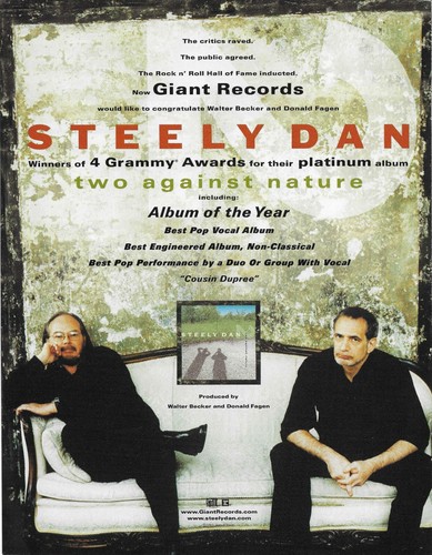 Donald Fagen STEELY DAN Rare 2001 PROMO TRADE AD Poster for Two MINT 8 ...