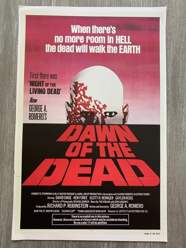 DAWN OF THE DEAD 11x17" Movie Poster/Print FVF 7.0 George A Romero | eBay