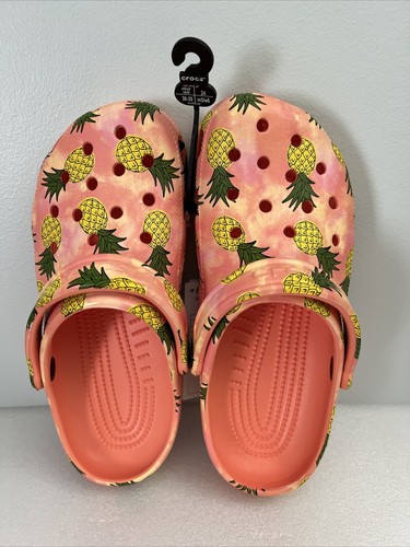 Crocs Classic Retro Resort Pineapples Clogs Shoes Womens SZ 7 Slip On ...