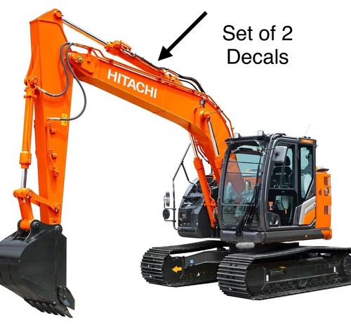 48” Hitachi White Boom Decals (Set Of 2)Loader Excavator Decal Sticker ...