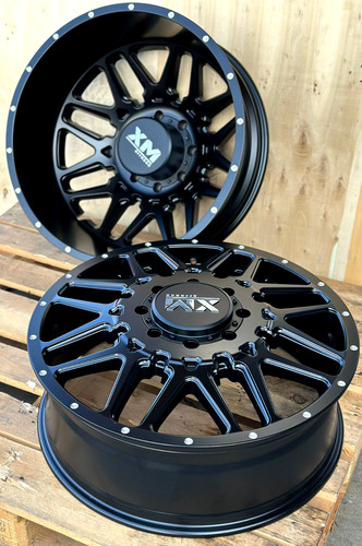 22'' inch Xtreme Mudder XM 900 Black Dually Wheels 8X210 Chevy GMC 3500 ...