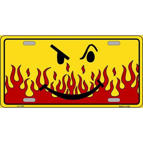 Smiley Flame Novelty Metal License Plate Tag LP-1135 | eBay