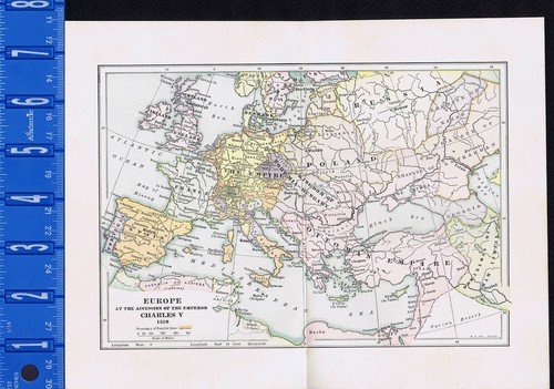 EUROPE 1519 at Accession of Emperor Charles V, 1906 Matthews-Northrup ...