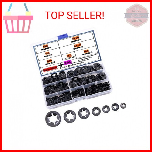 260pcs 7 Size Internal Tooth Starlock Washers Locking Washer Assortment ...