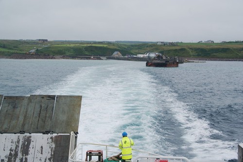 Photo A2 Gills Bay As seen from a ferry departing for the Orkney ...